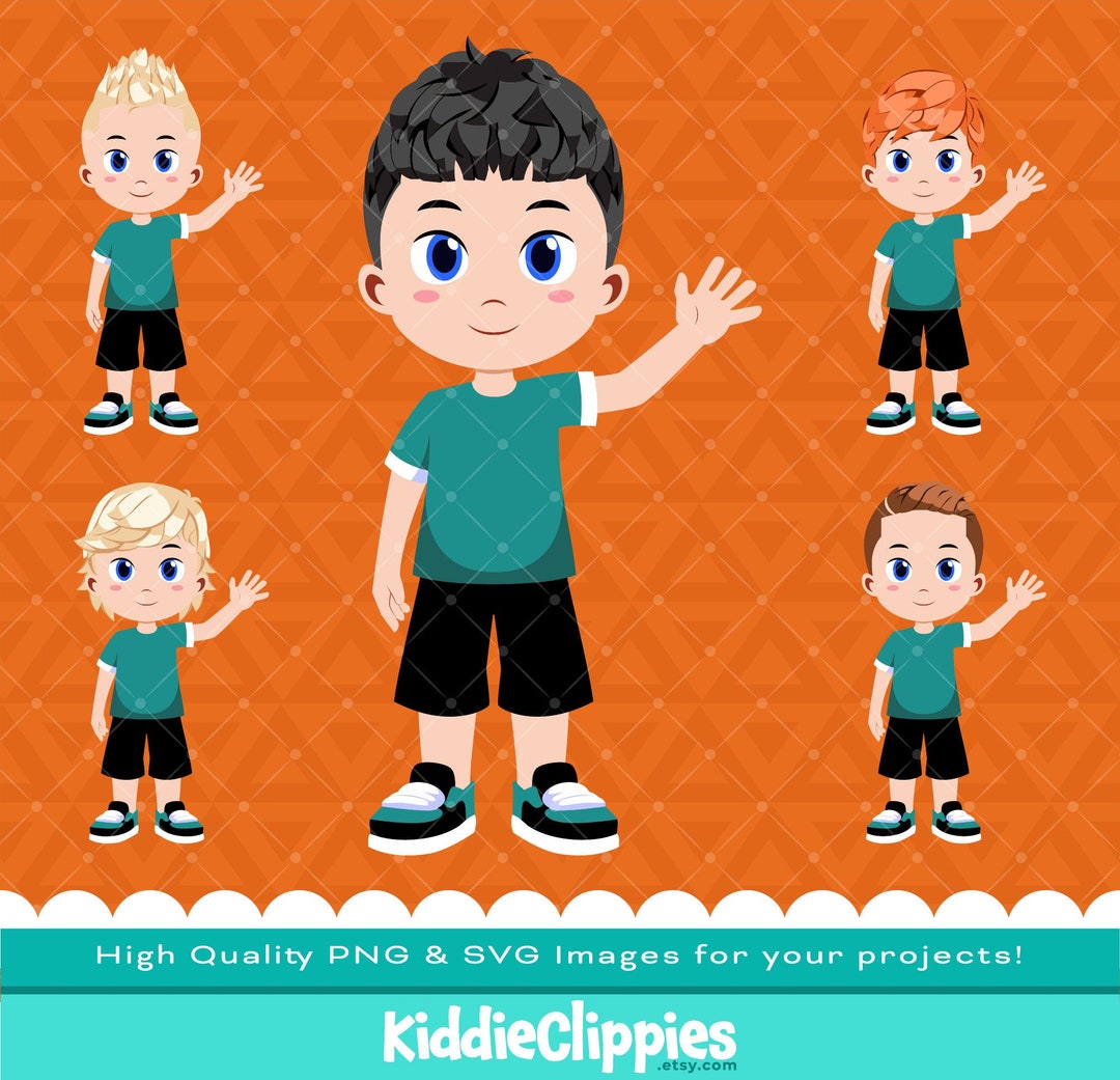 Waving Boy Clipart PNG & SVG | Scrapbook, Illustration, Boy, Waving ...