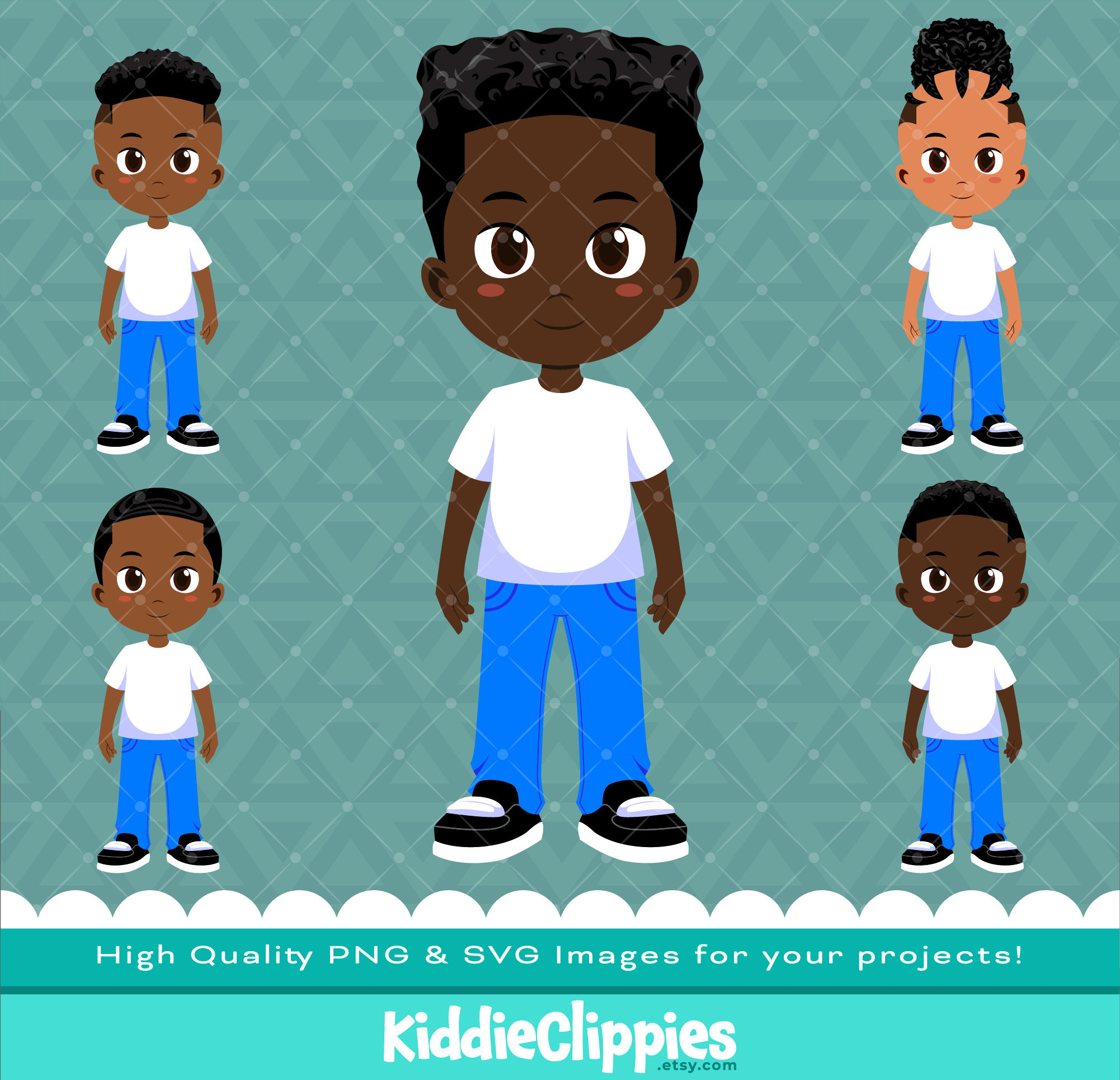 Standing Black Boys Clipart PNG & SVG | Scrapbook, Illustration, Boy ...