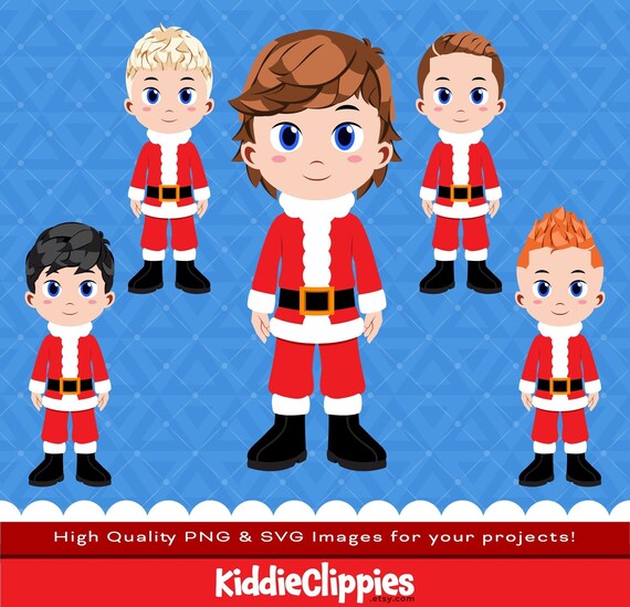 Christmas Boy Clipart PNG Scrapbook Illustration Girl - Etsy