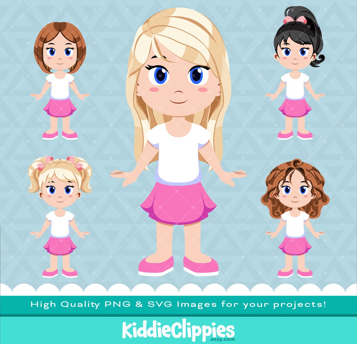 Standing Girls Clipart PNG & SVG | Scrapbook, Illustration, Boy ...