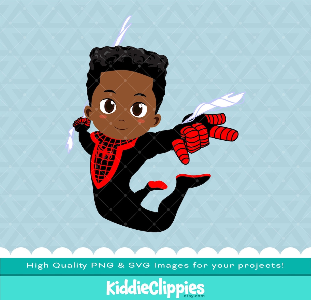 Miles Morales Clipart PNG & SVG Scrapbook, Illustration, Boy, Superhero ...