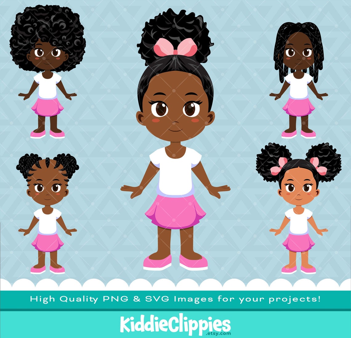 Standing Black Girls Clipart PNG & SVG | Scrapbook, Illustration, Boy ...