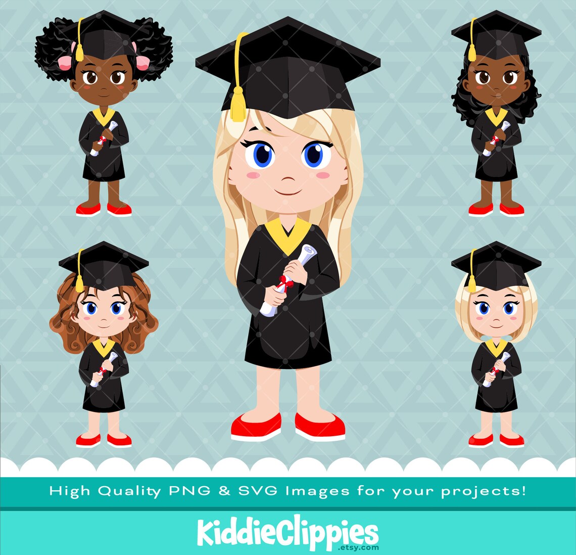 Graduation Girl Clipart PNG & SVG | Scrapbook, Illustration, Girl ...