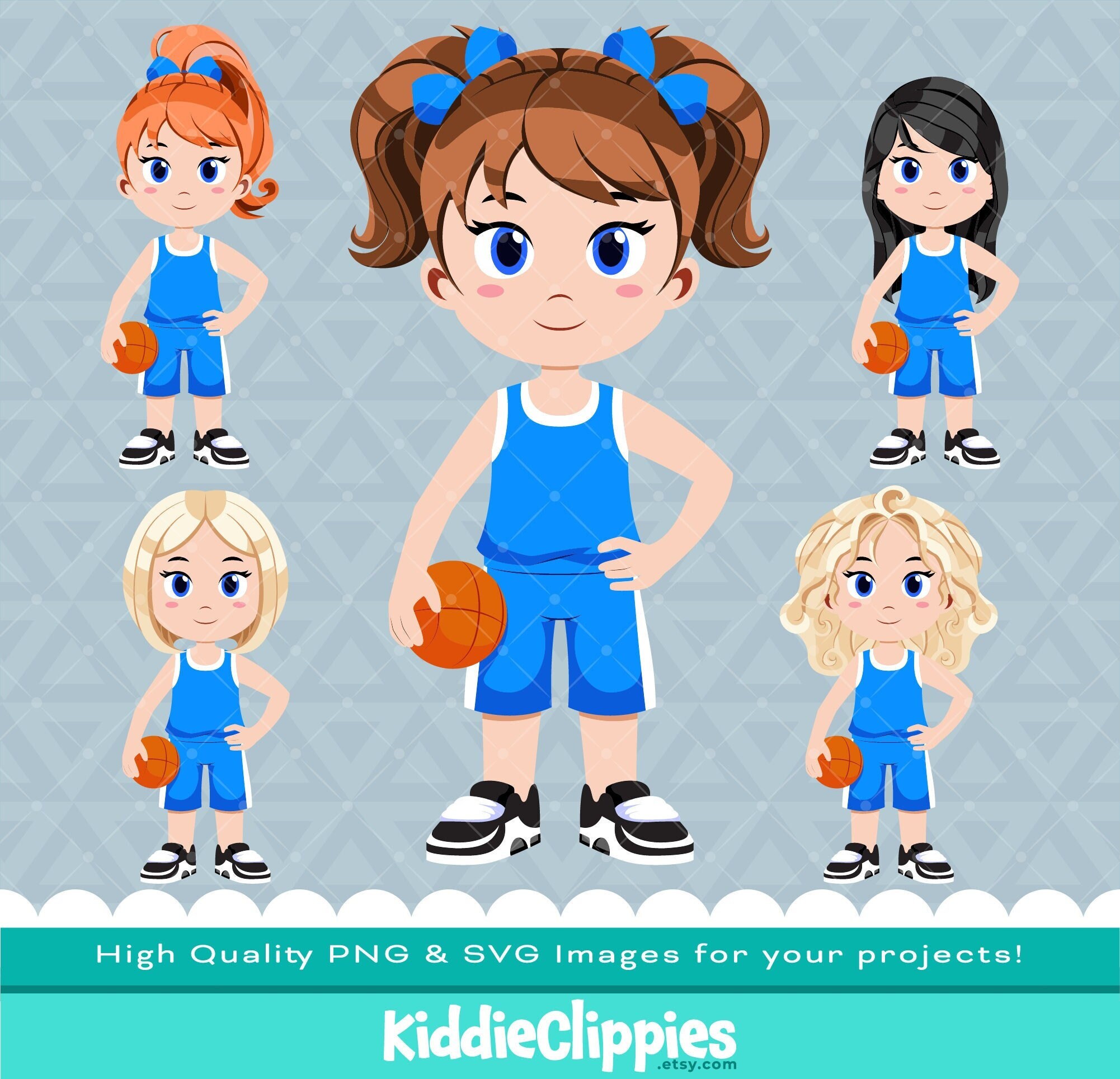 Basketball Kid Girl 2 Clipart PNG & SVG | Scrapbook, Illustration, Girl ...