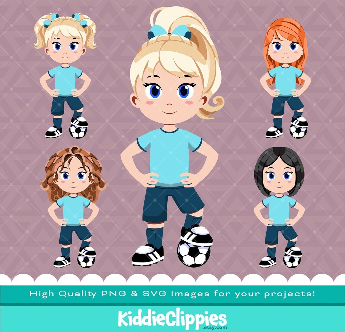 Girl Soccer Player Clipart PNG & SVG | Scrapbook, Illustration, Girl ...