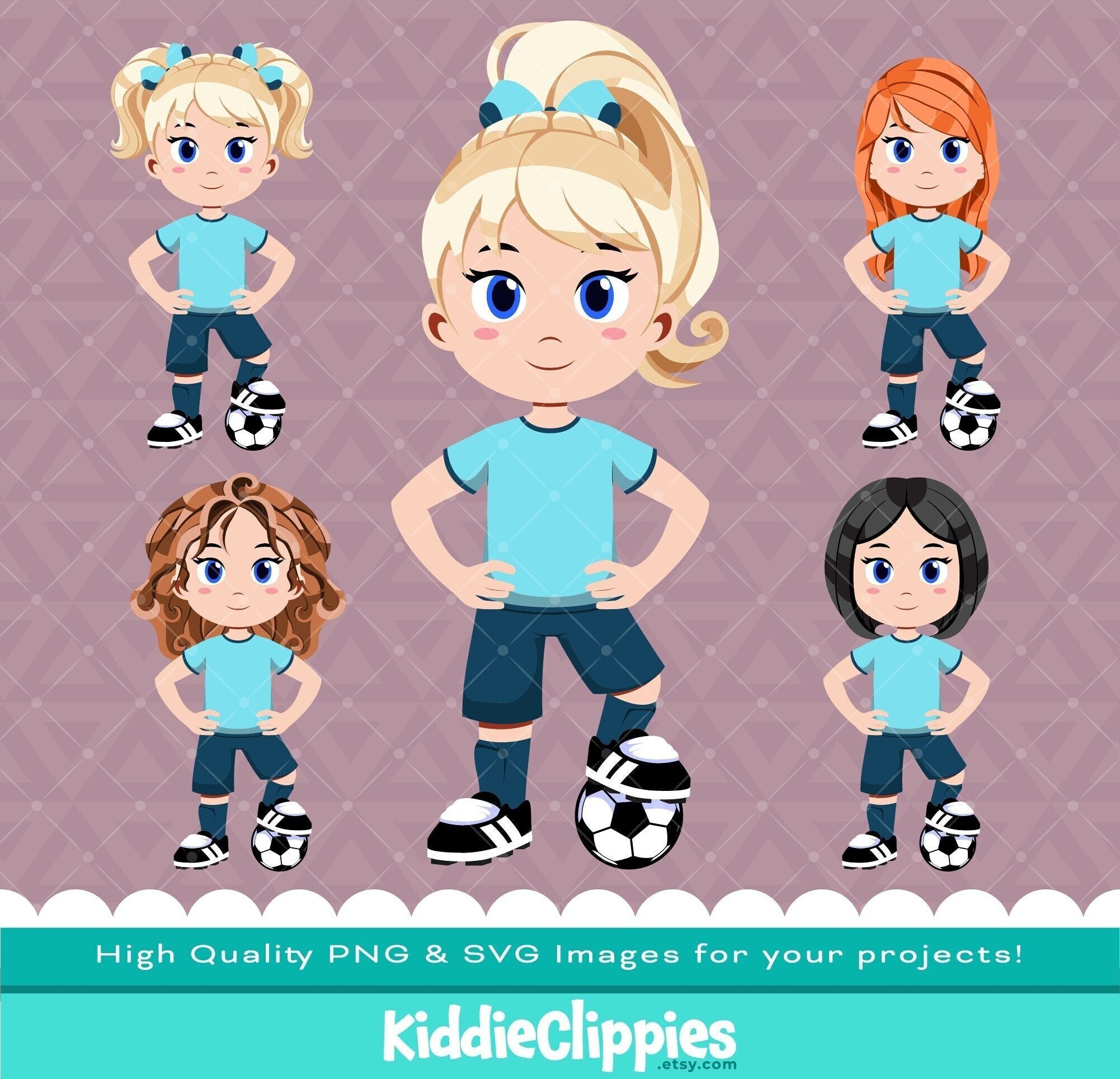 Girl Soccer Player Clipart PNG & SVG | Scrapbook, Illustration, Girl ...