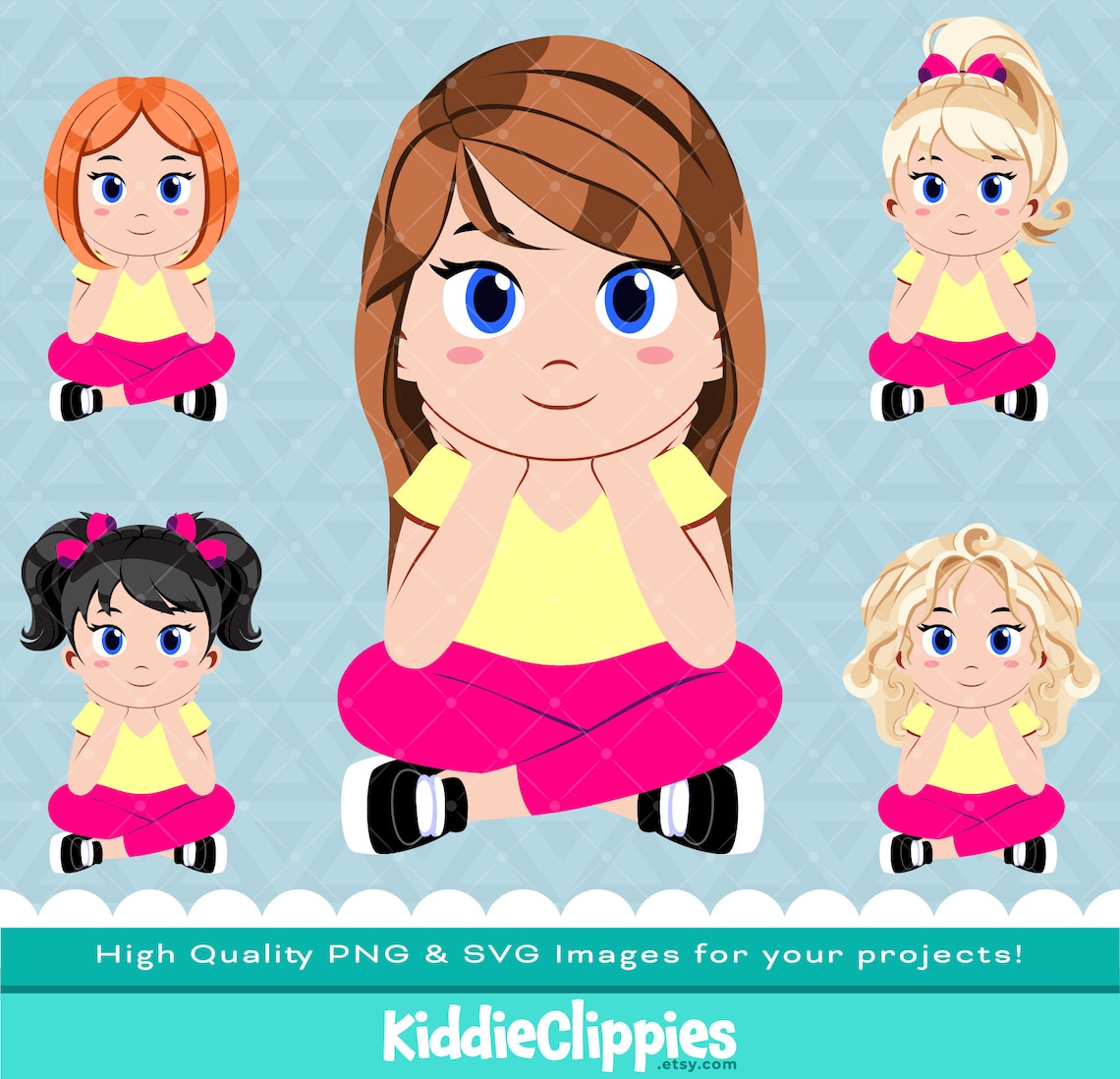 Girl Sitting Legs Crossed Clipart PNG & SVG | Scrapbook, Illustration ...