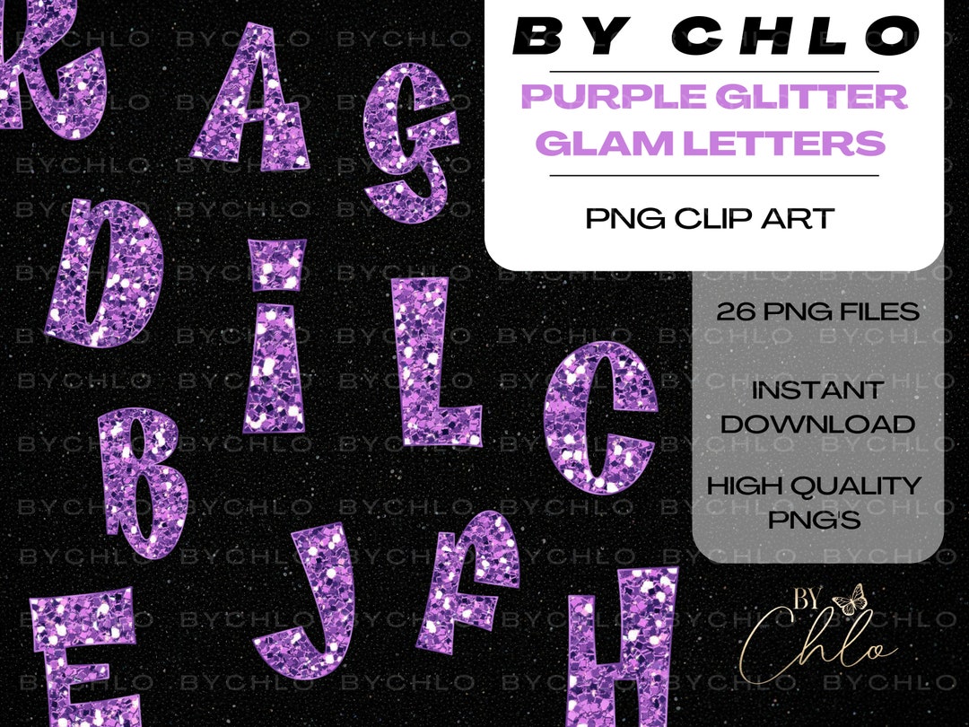 PURPLE GLITTER Letters Png Alphabet Letter Diy Logo Clipart Letters ...