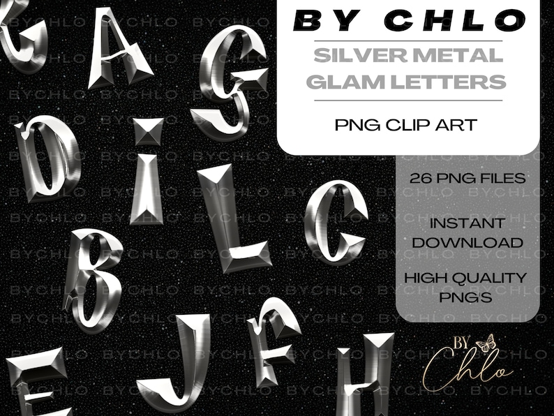 SILVER METAL Letters Png Alphabet Letter Diy Logo Clipart - Etsy
