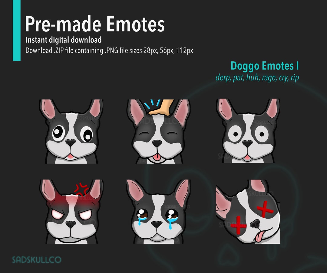 Dog Emote Set I / Stream Emotes / Cute Doggo Emote - Etsy