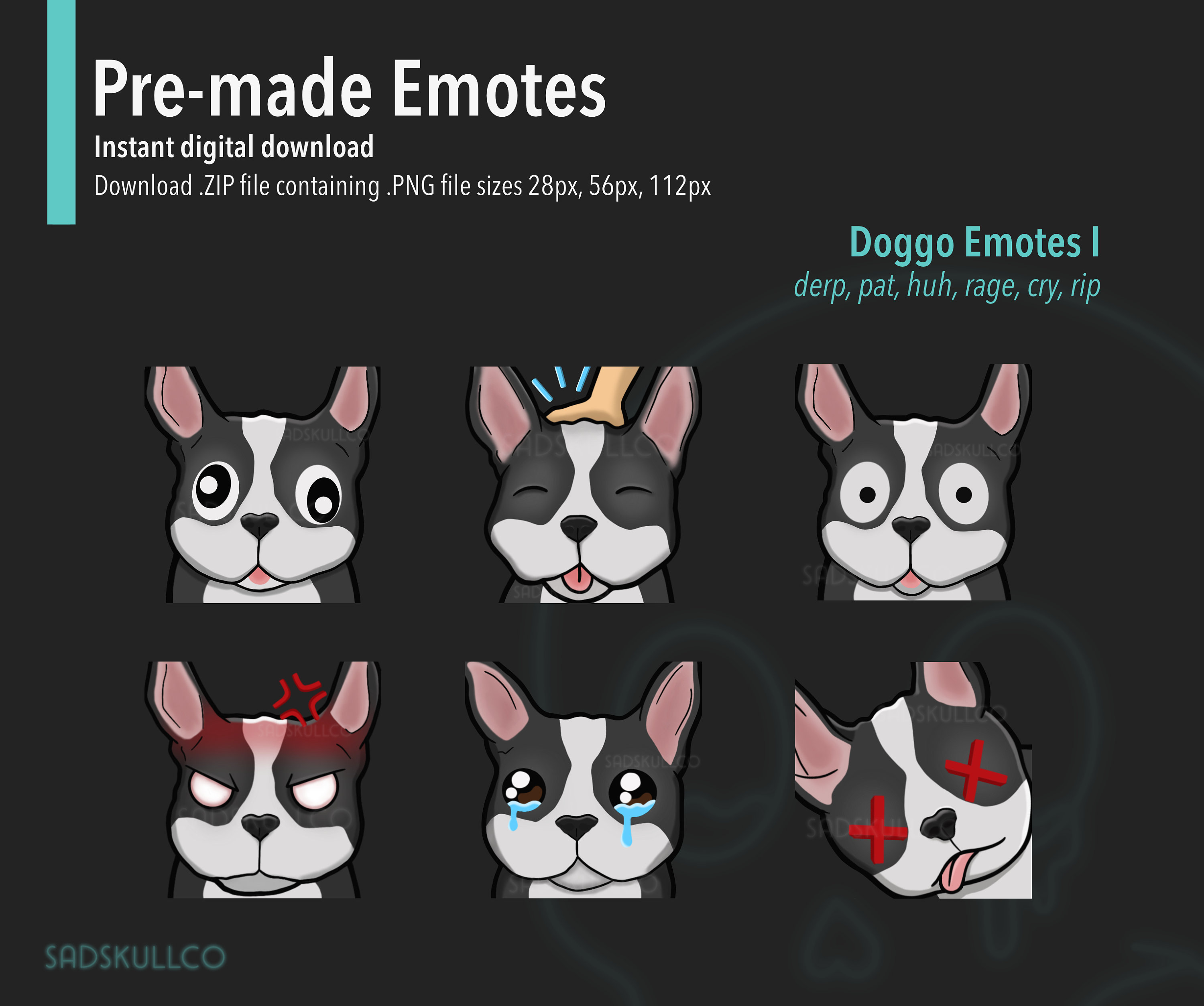 Dog Emote Set I / Stream Emotes / Cute Doggo Emote - Etsy