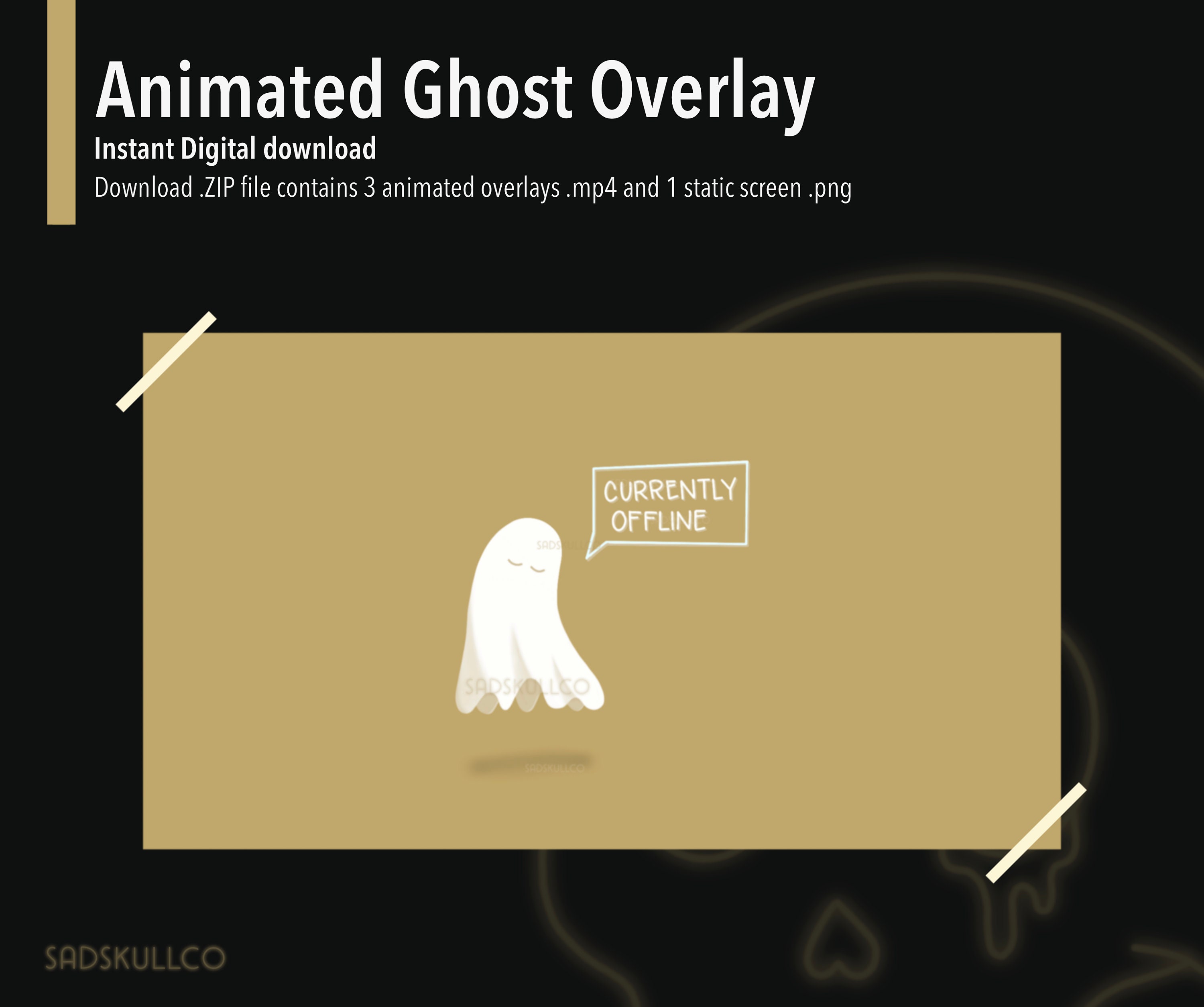 Animated Ghost Halloween Stream Overlay Set | Twitch Streaming Overlay ...