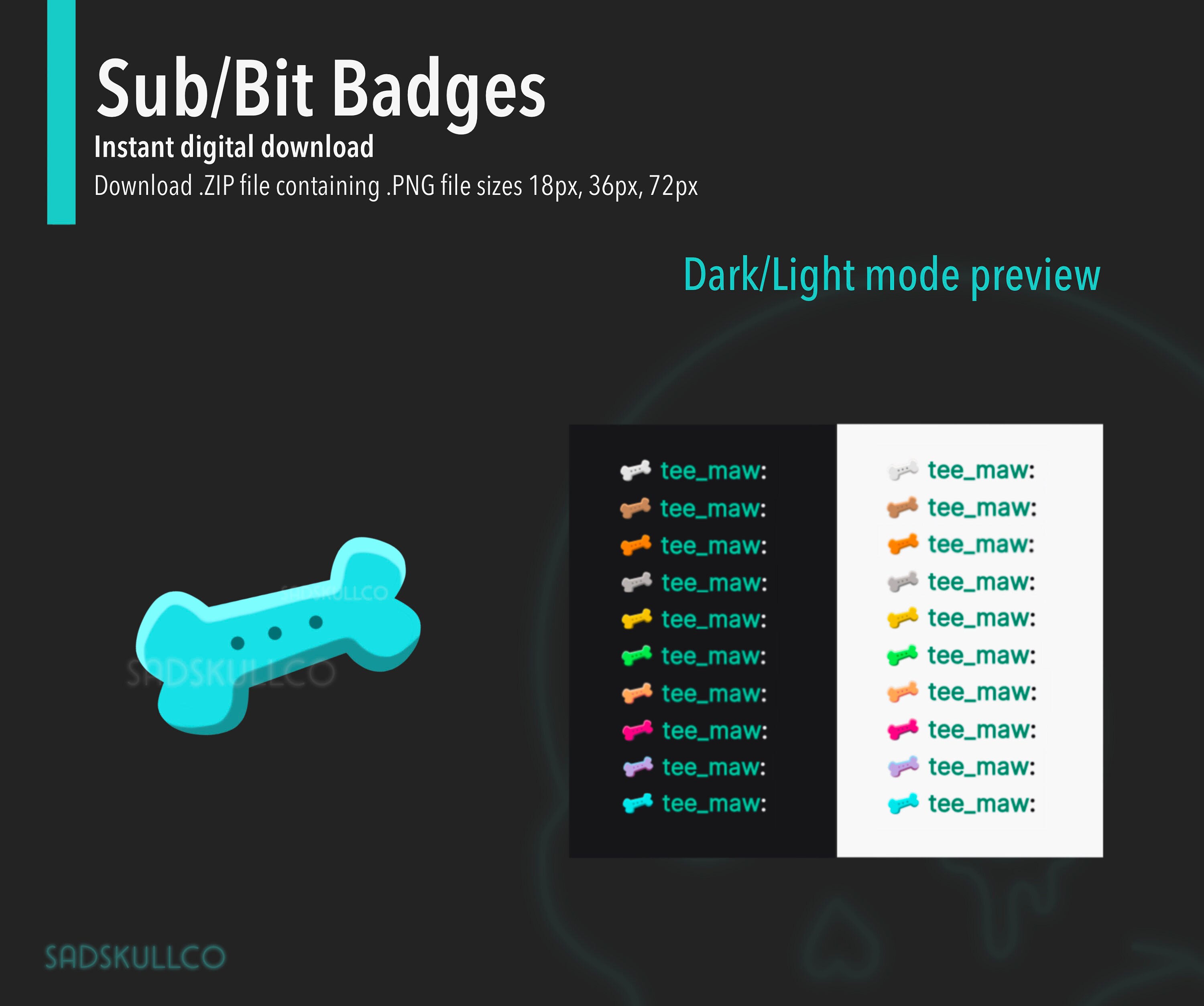 10 Dog Bone Sub/bit Badges Twitch / Discord / Stream Badges - Etsy
