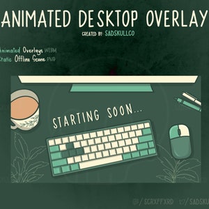 Cozy Animated Desktop Stream Overlay Set / Lo-fi Plant Aesthetic Gamer ...