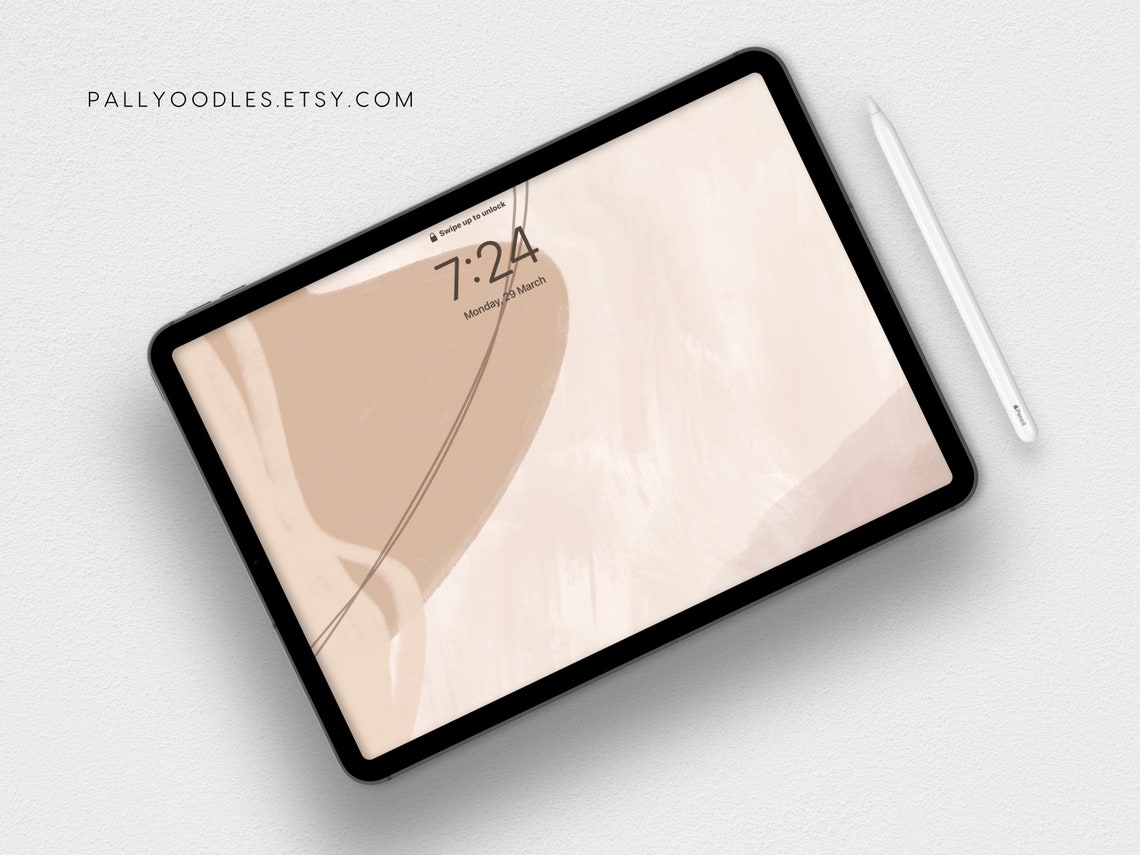Warm Beige Abstract Aesthetic Ipad Wallpaper Digital | Etsy