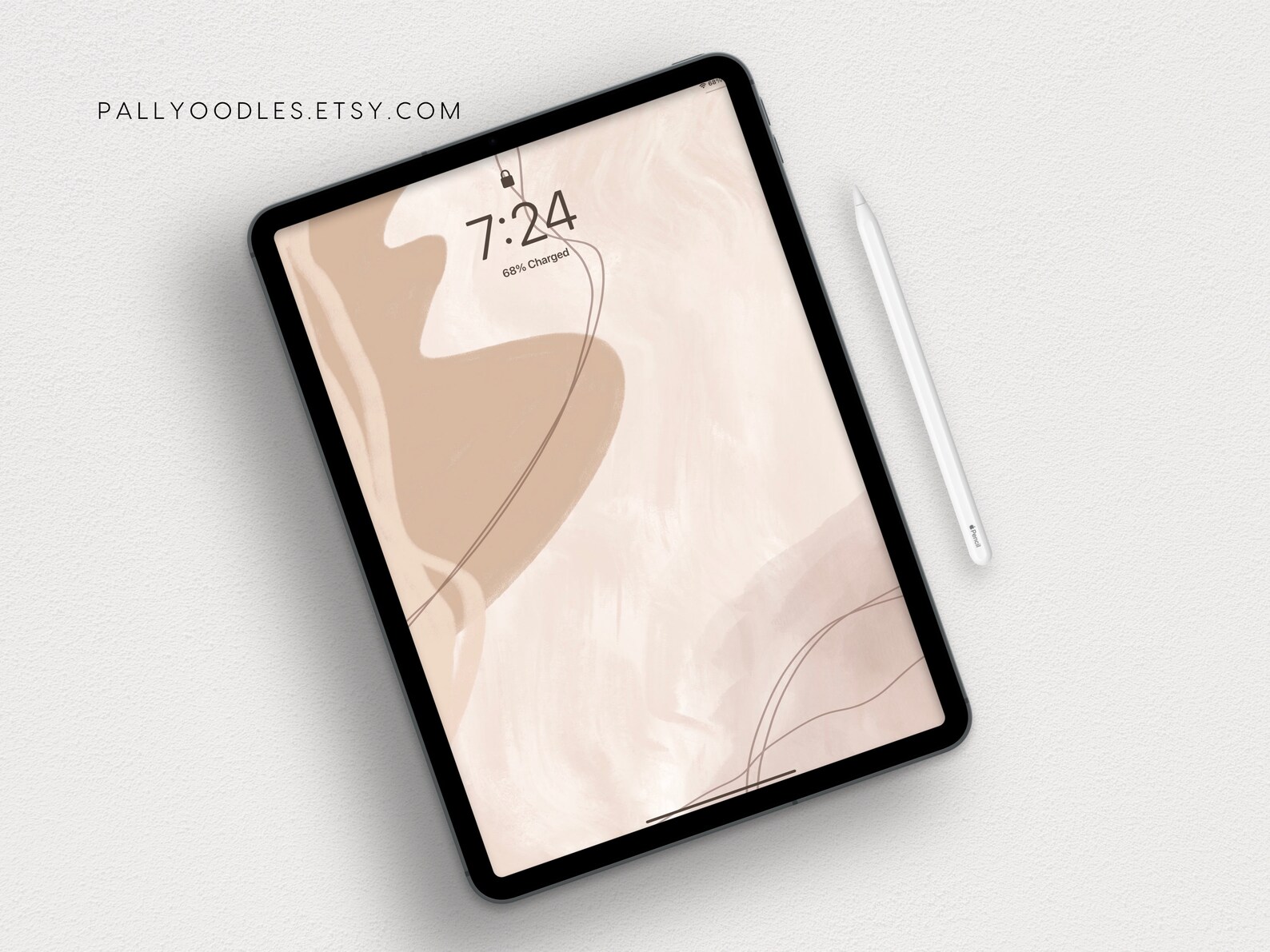 Warm Beige abstract aesthetic iPad wallpaper Digital | Etsy