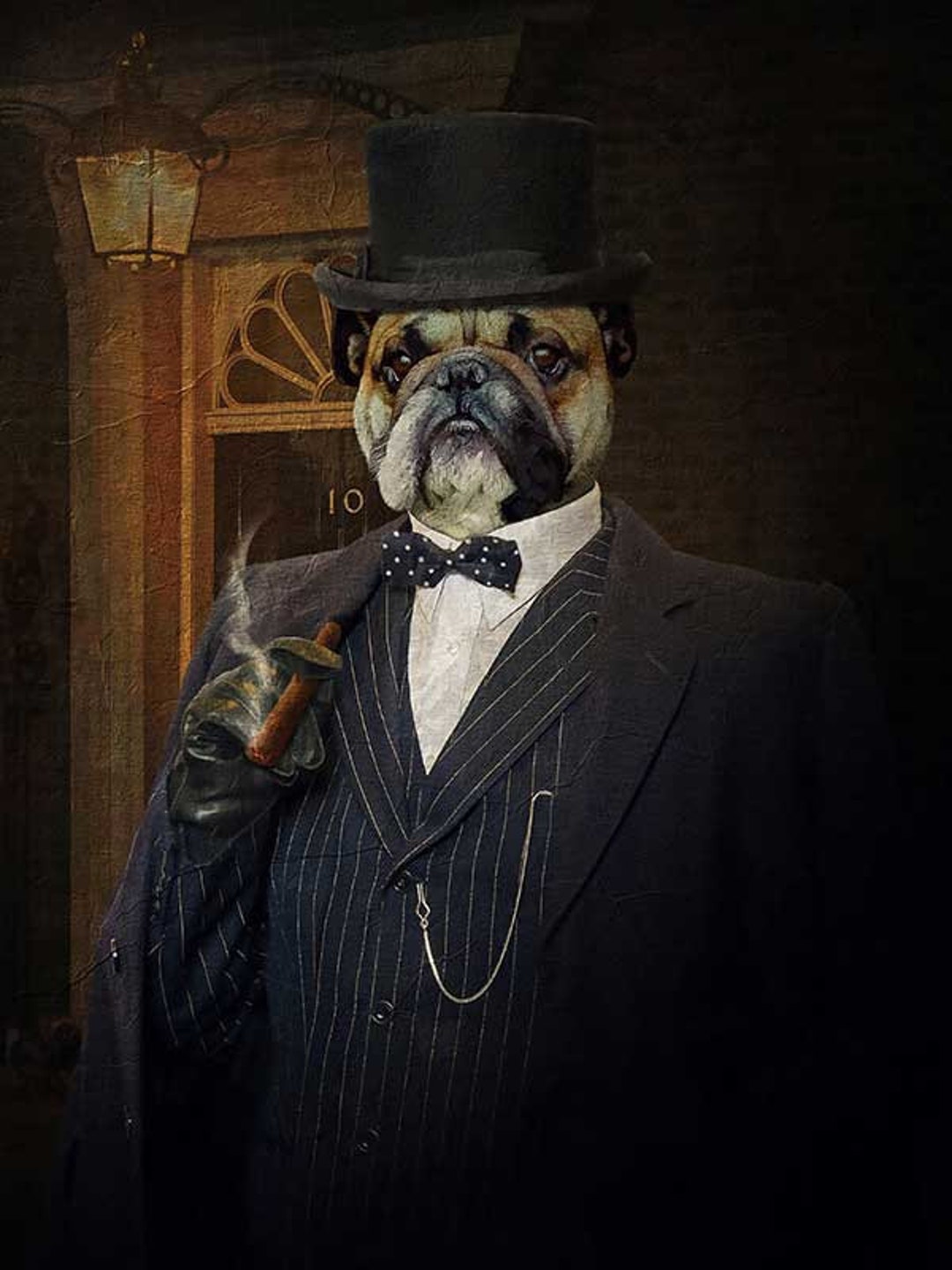 Winston Churchill Pet Dog Portrait Custom Canvas - Etsy