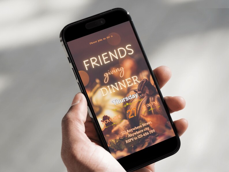 Editable Friendsgiving Dinner Invitation Template (digital & Phone) - Etsy