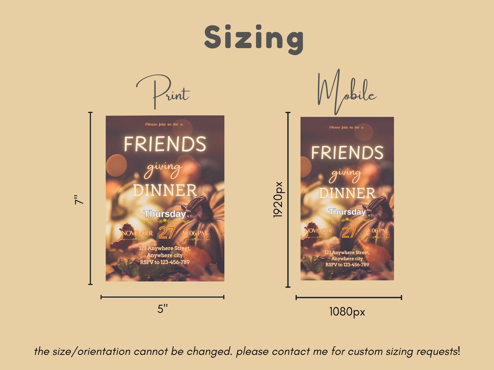 Editable Friendsgiving Dinner Invitation Template (digital & Phone) - Etsy