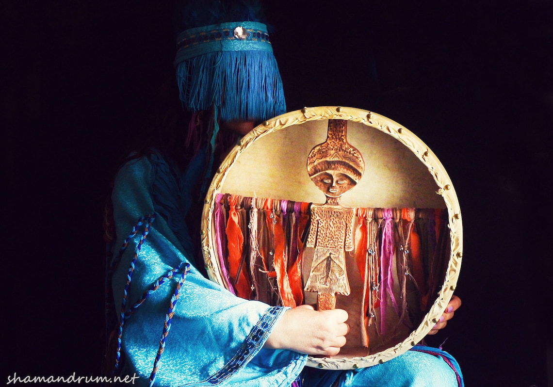 Siberian Shaman Drums, Hand-carved Figured Handle, Traditional Medicine ...