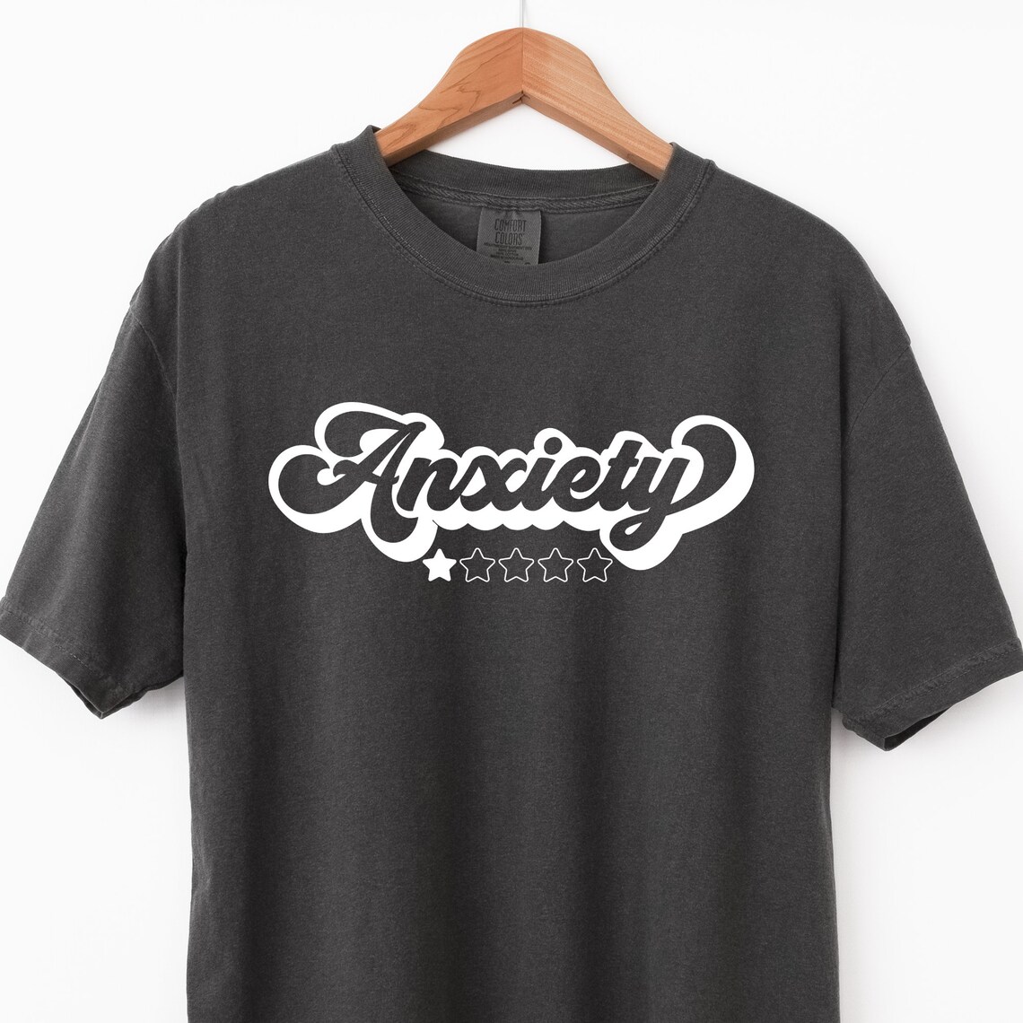 Anxiety One Star Rating Shirt Funny Mental Health Clothing Anxiety ...