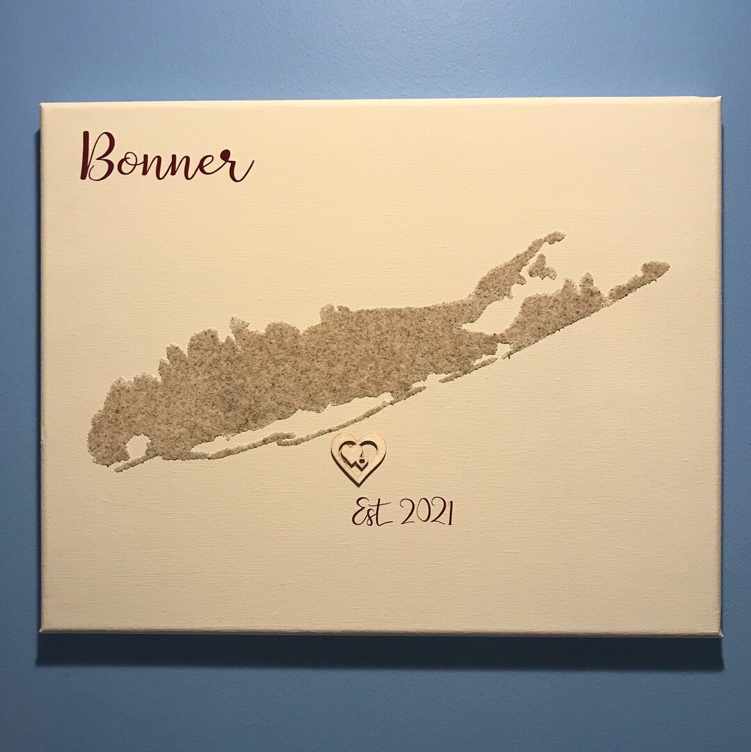 Personalized Long Island,real Sand Center, 11x14wrapped Canvas ...