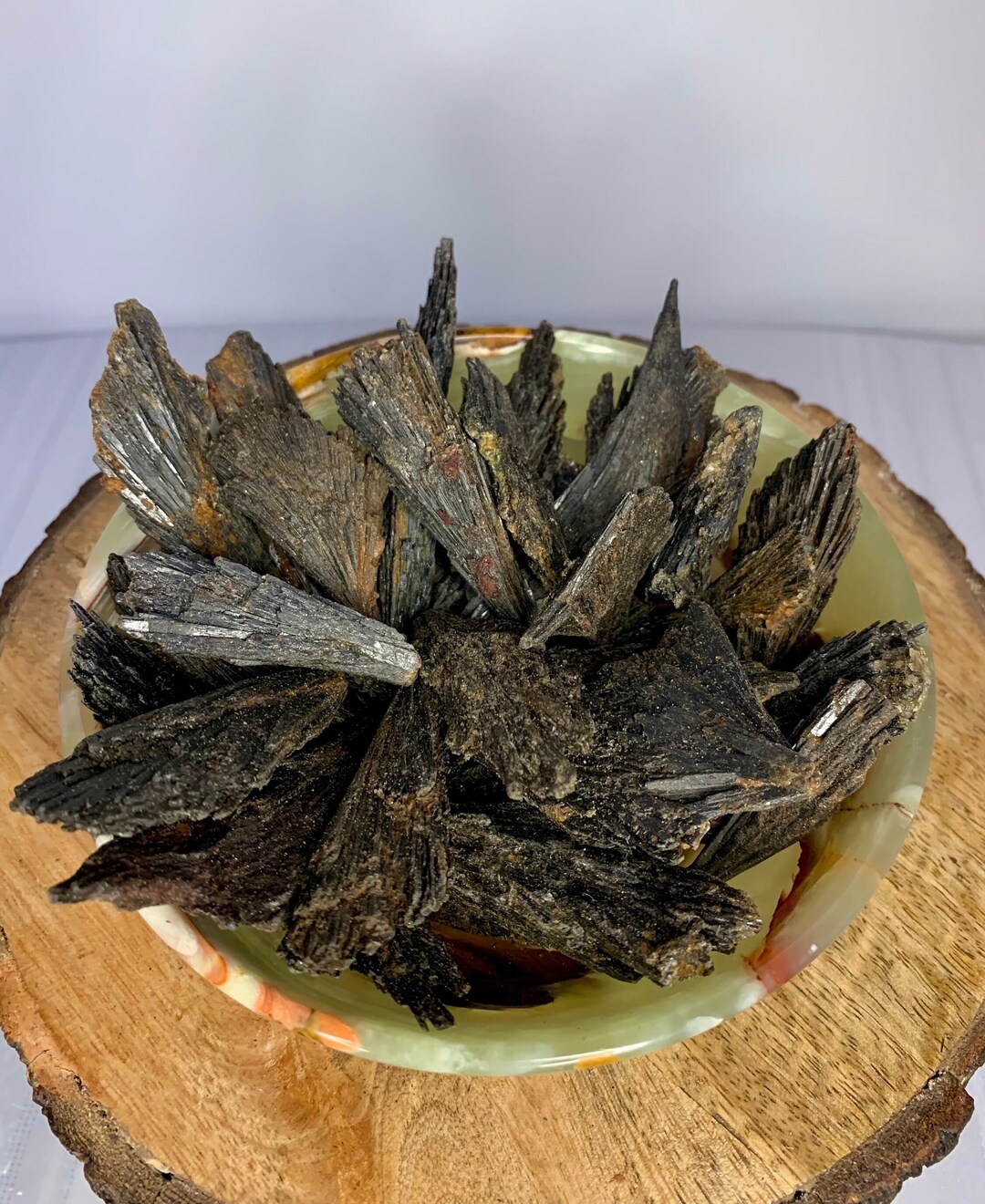 Raw Black Kyanite Pieces Crystal Shard Stone Points Rough Mineral ...