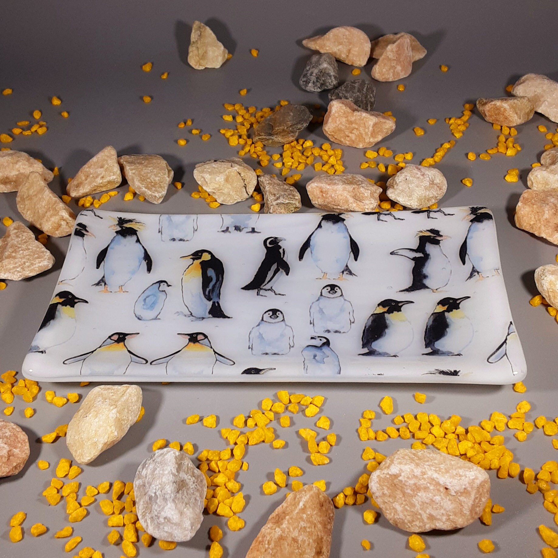 Fused Glass Penguin Tray - Etsy