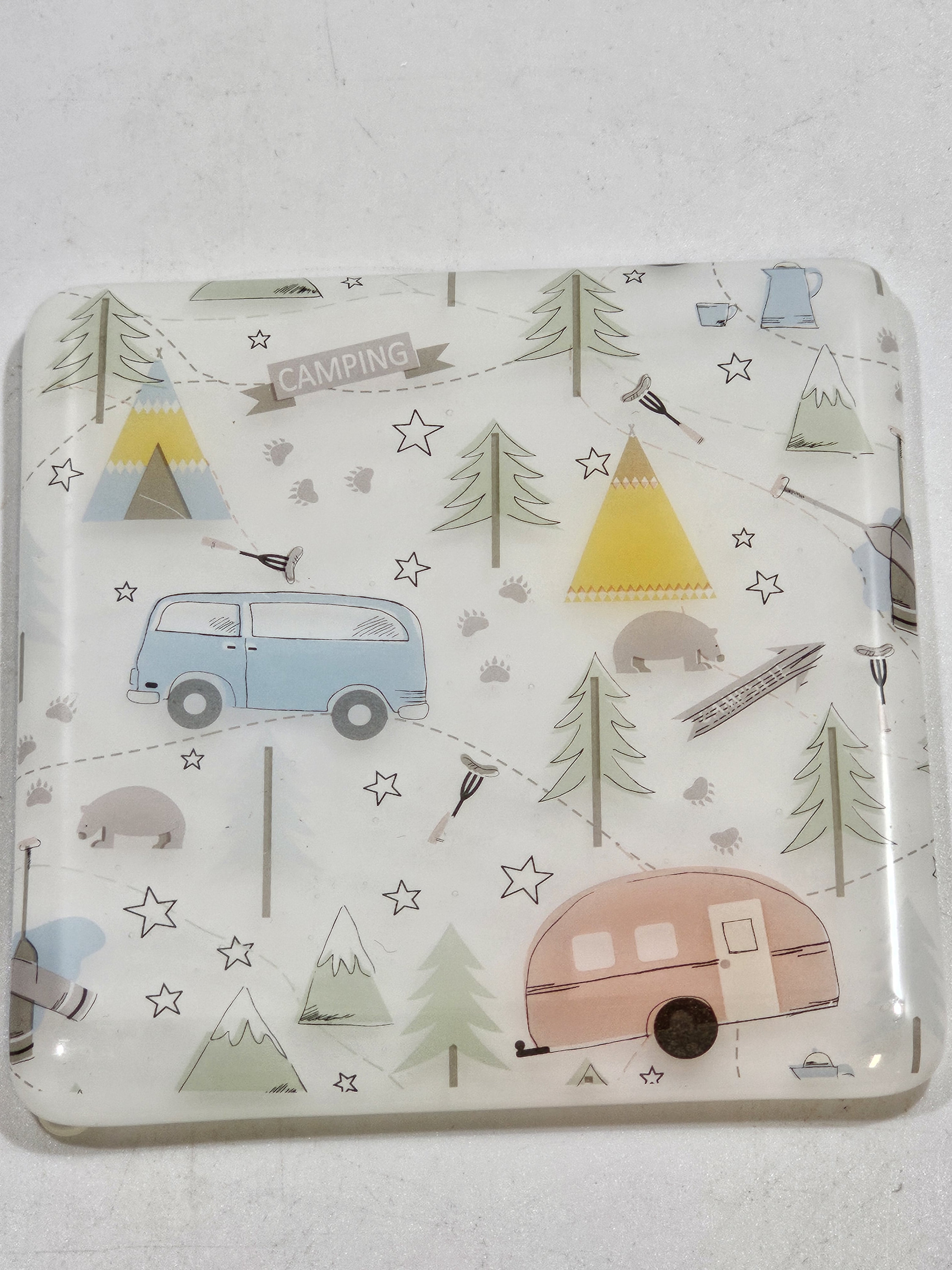Set of 4 Fused Glass Camping Coasters - Etsy