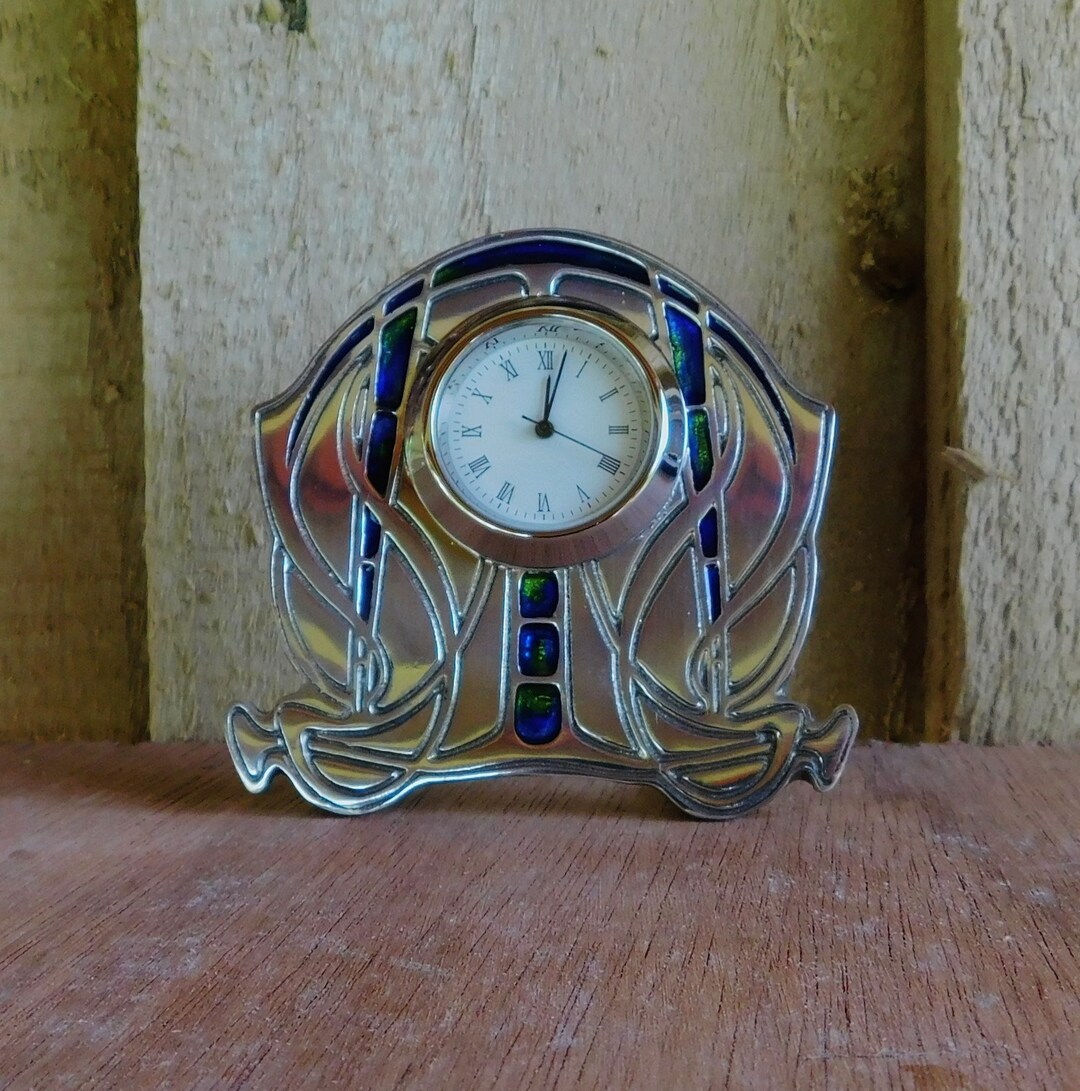 Archibald Knox Miniature Pewter Clock Art Nouveau Design Made in ...
