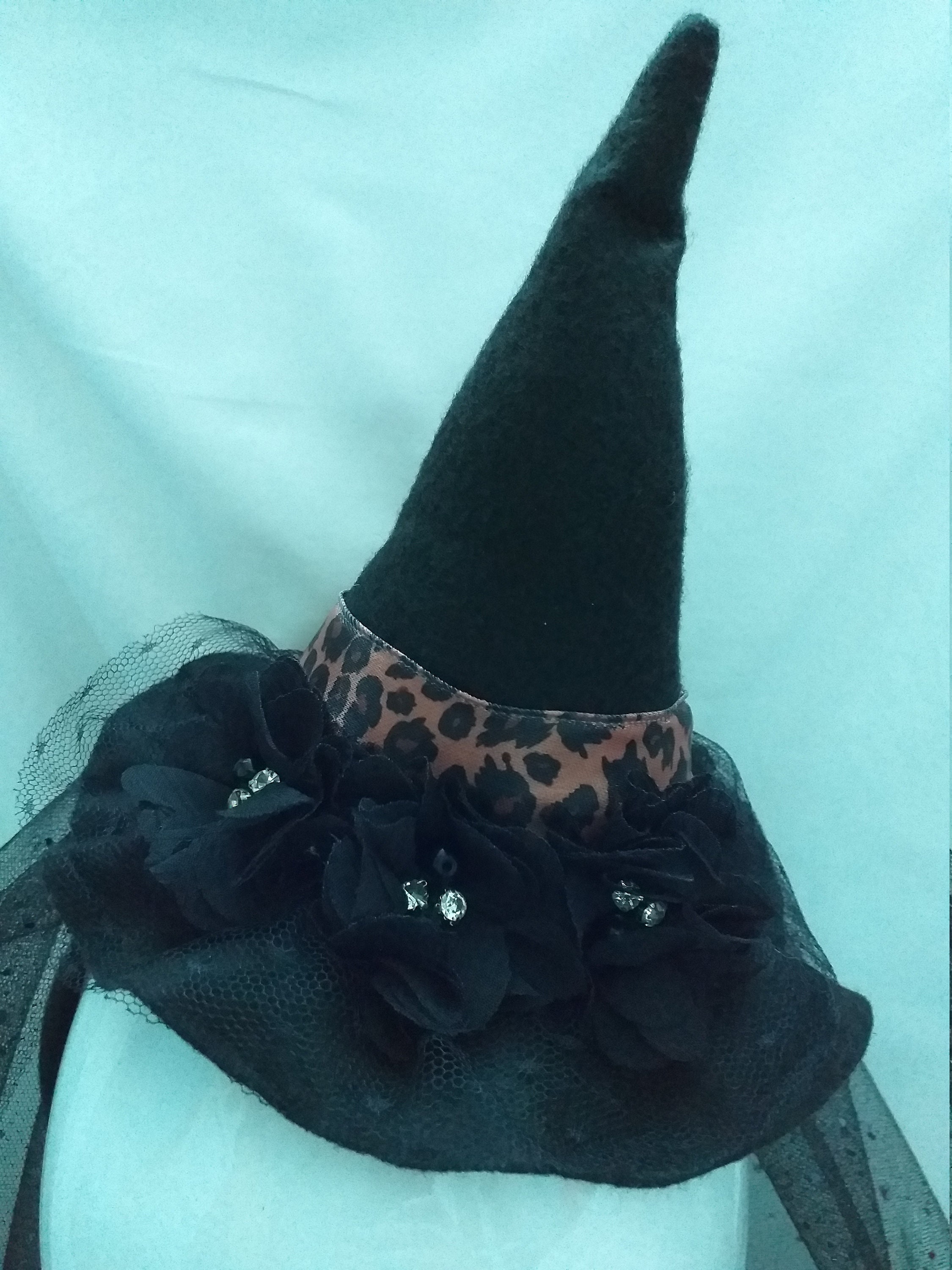 Bespoke Witches Hat fascinator Small witch hat Veil animal | Etsy