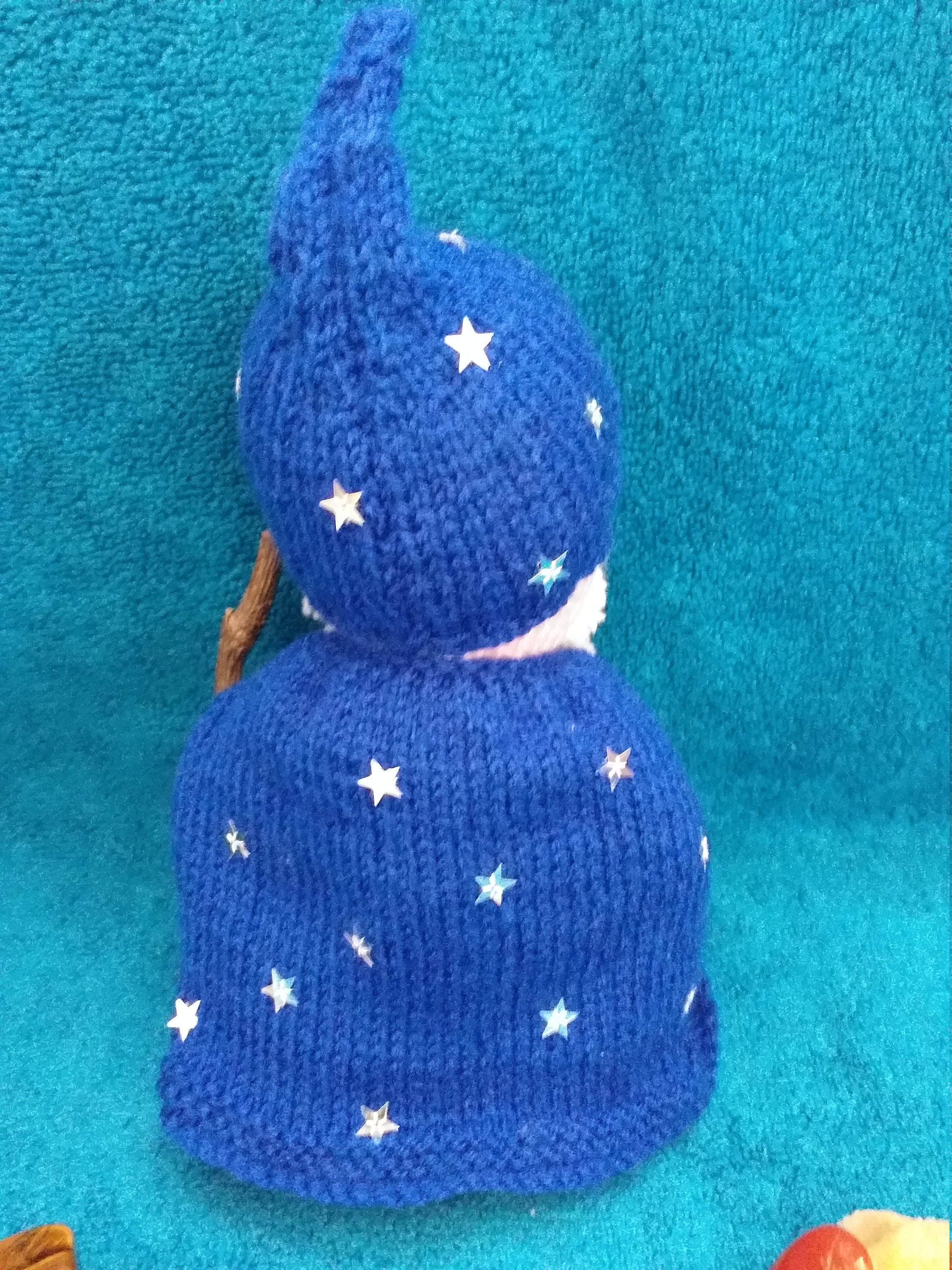 Hand Knitted Wizard With Crystal Topped Staff and Star Detail - Etsy UK