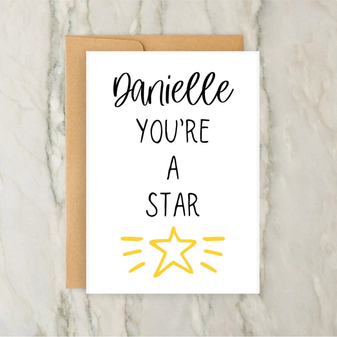You’re A Star Card | Personalised Greeting Card | Custom Card | Thank ...