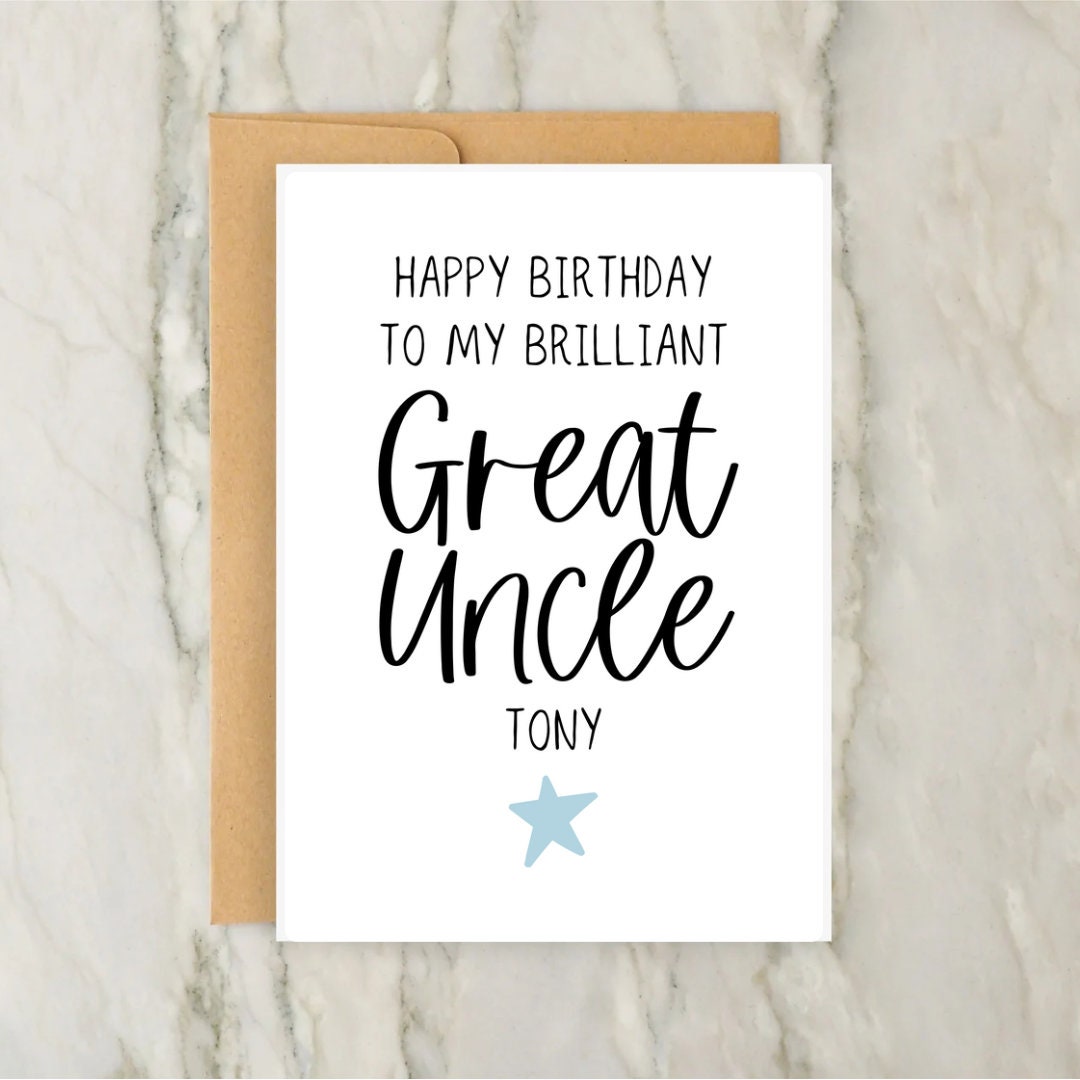 Great Uncle Birthday Card | Personalised Family Greeting Card | Custom ...