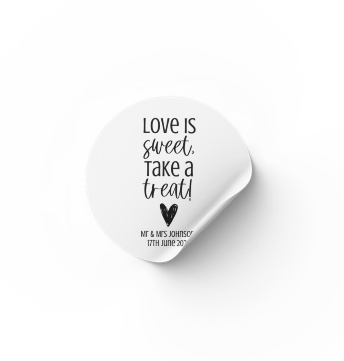 Love is Sweet Take A Treat Labels Personalised Wedding - Etsy