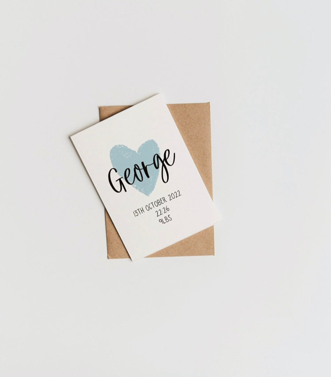 Blue Heart New Baby Boy Card Personalised Greeting Card - Etsy UK