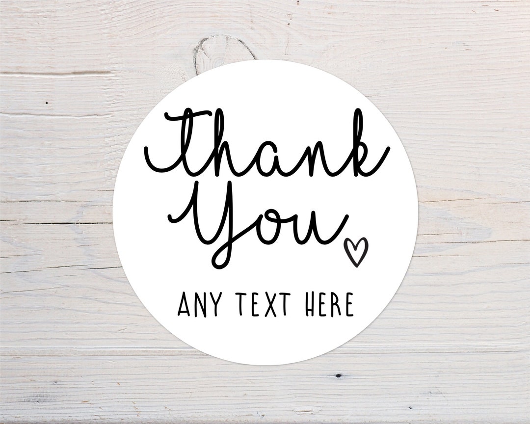 Thank You Labels | Circular | Small Business | Heart | Round | 37mm ...