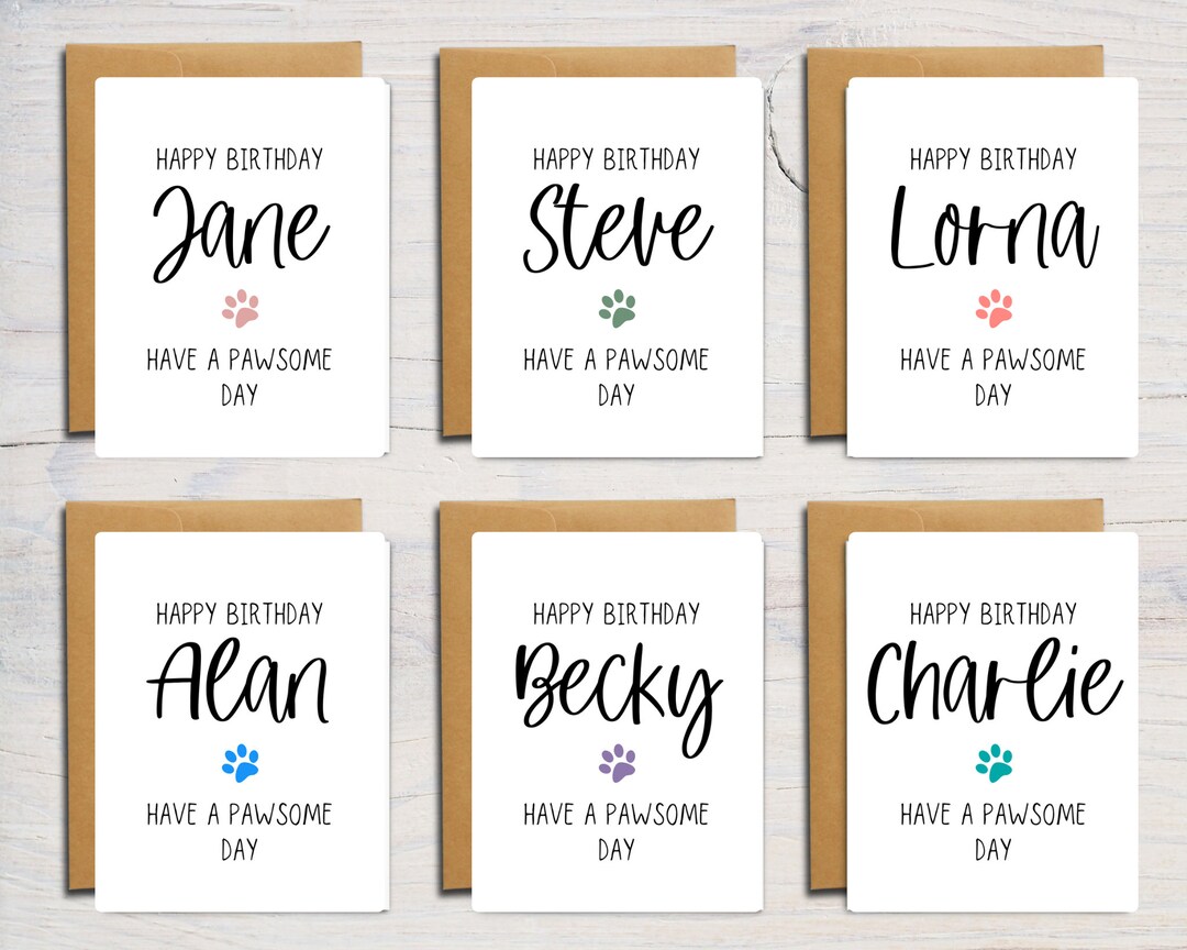 Have a Pawsome Birthday Card | Personalised Greeting Card | Custom Dog ...