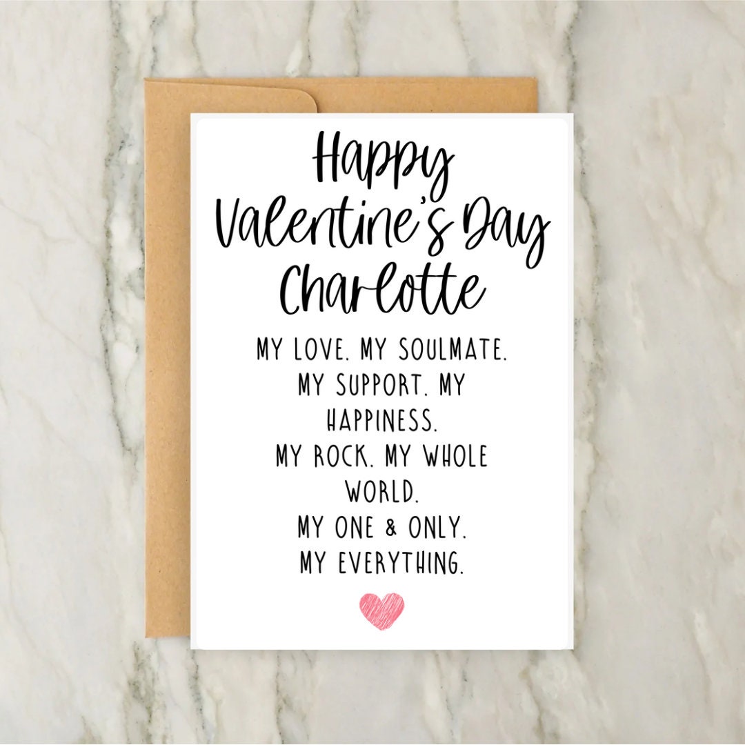 My Everything Valentines Day Card Personalised Valentines Card Love ...