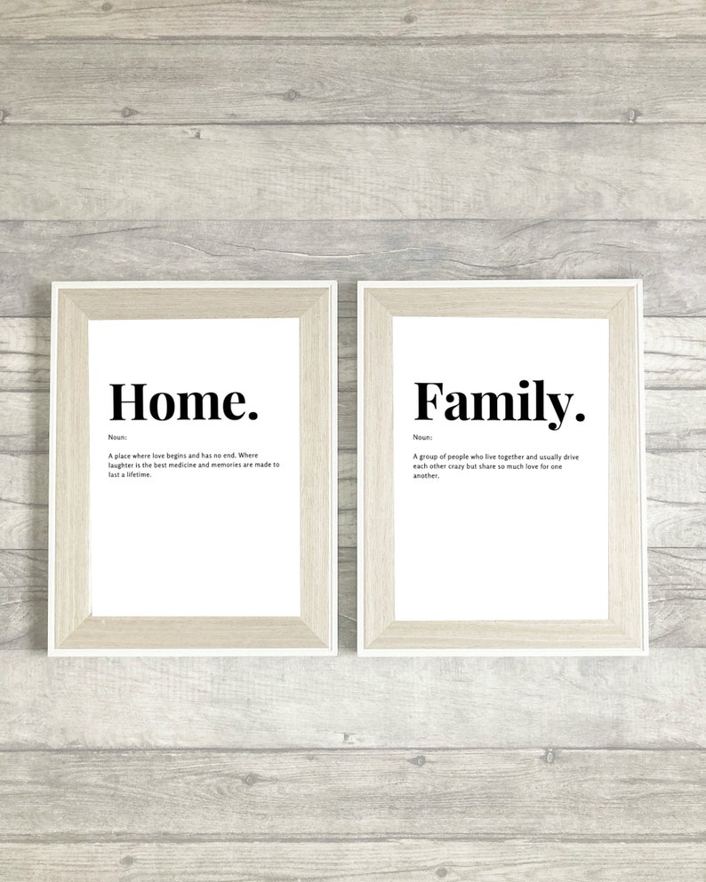 Family Definition Print Description Home Decor Wall Art - Etsy