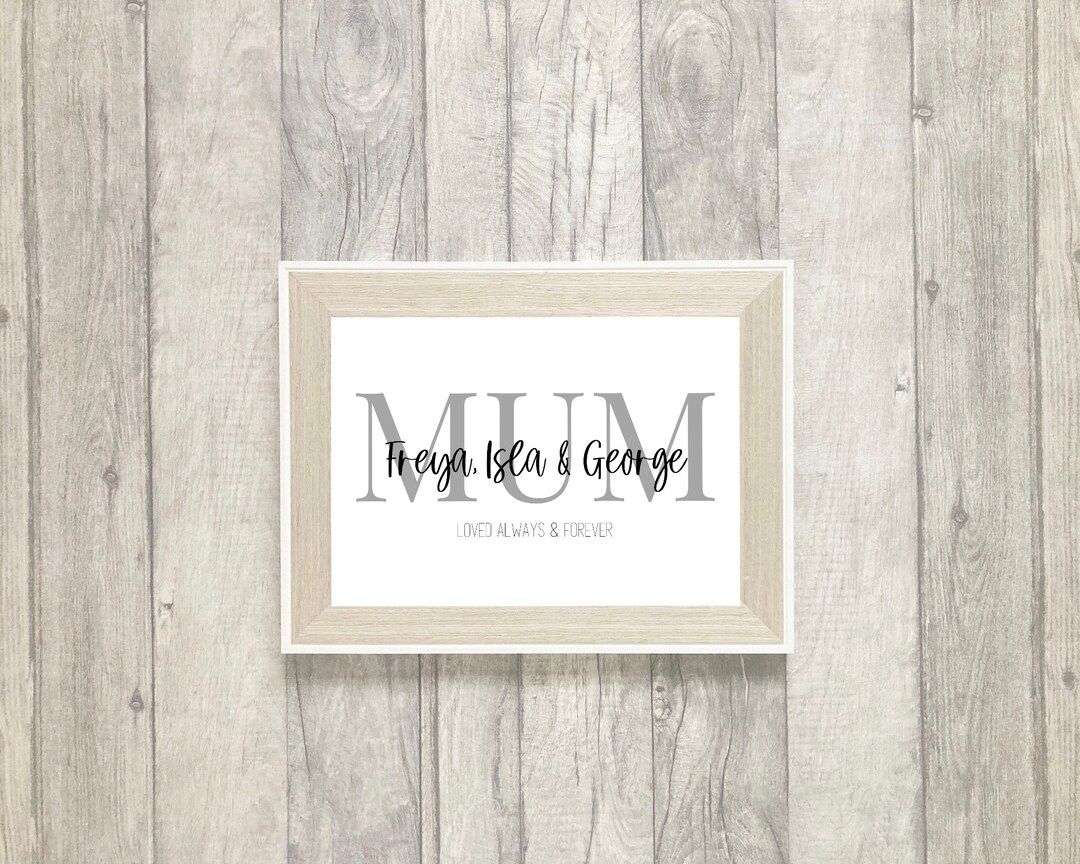 Mum Print Personalised Wall Art Custom Home Decor Mothers Day Gift Idea ...
