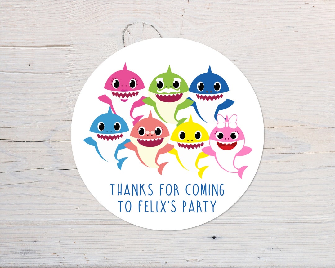 Baby Shark Birthday Labels | Personalised Children’s Party Favours ...