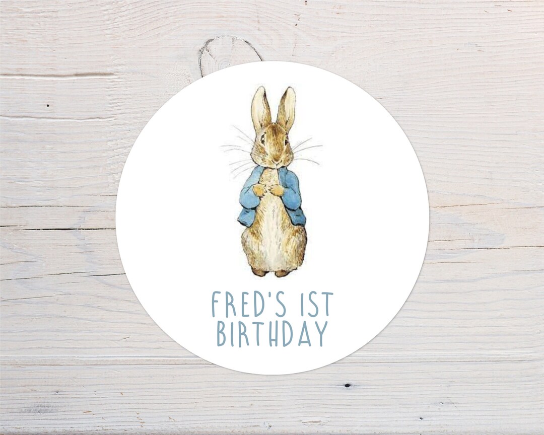 Peter Rabbit Birthday Labels | Personalised Children’s Party Favours ...