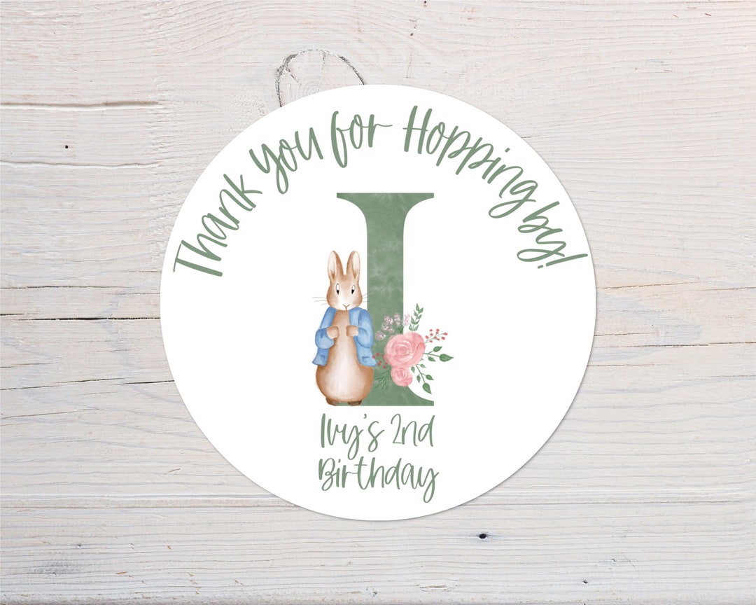 Peter Rabbit Birthday Labels | Personalised Children’s Party Favours ...
