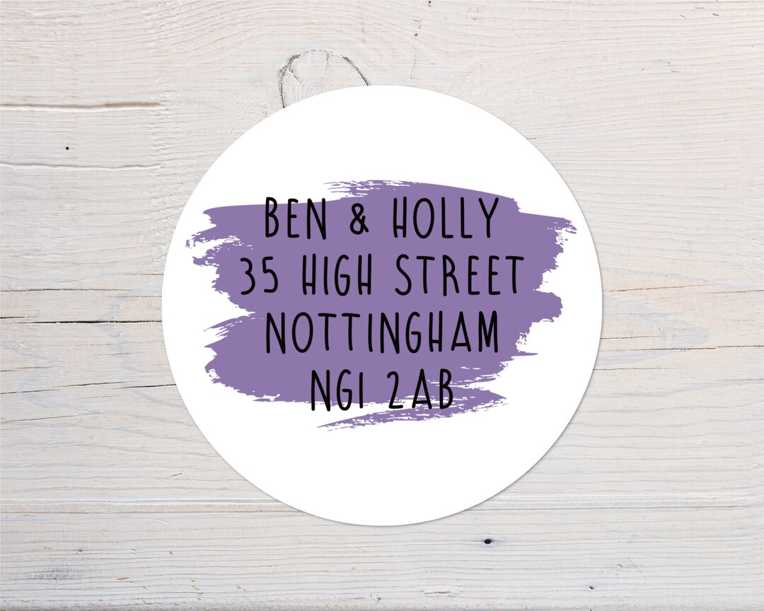 Colour Address Labels | Personalised Stickers | Custom Circular Labels ...