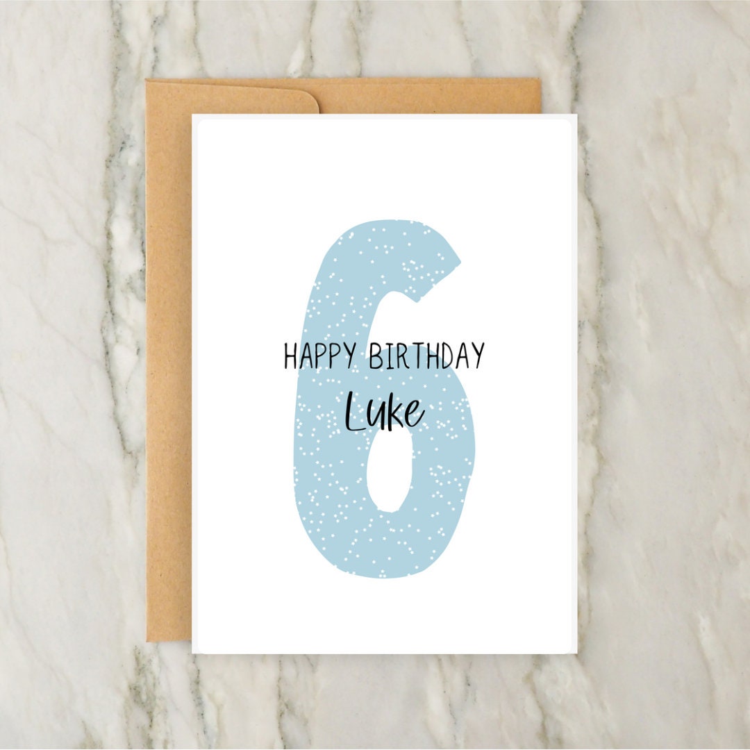 6th Birthday Card | Personalised Boy Greeting Card | Custom Number Card ...