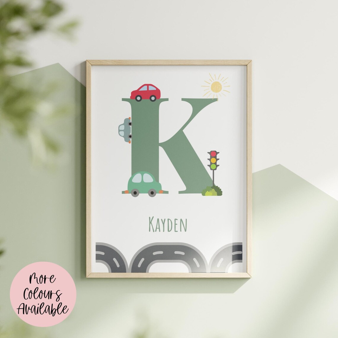 Car Initial & Name Print | Personalised Children’s Wall Art | Custom ...