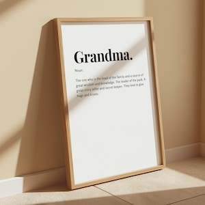 Grandma | Grandmother | Nan | Nana | Granny |definition Print ...