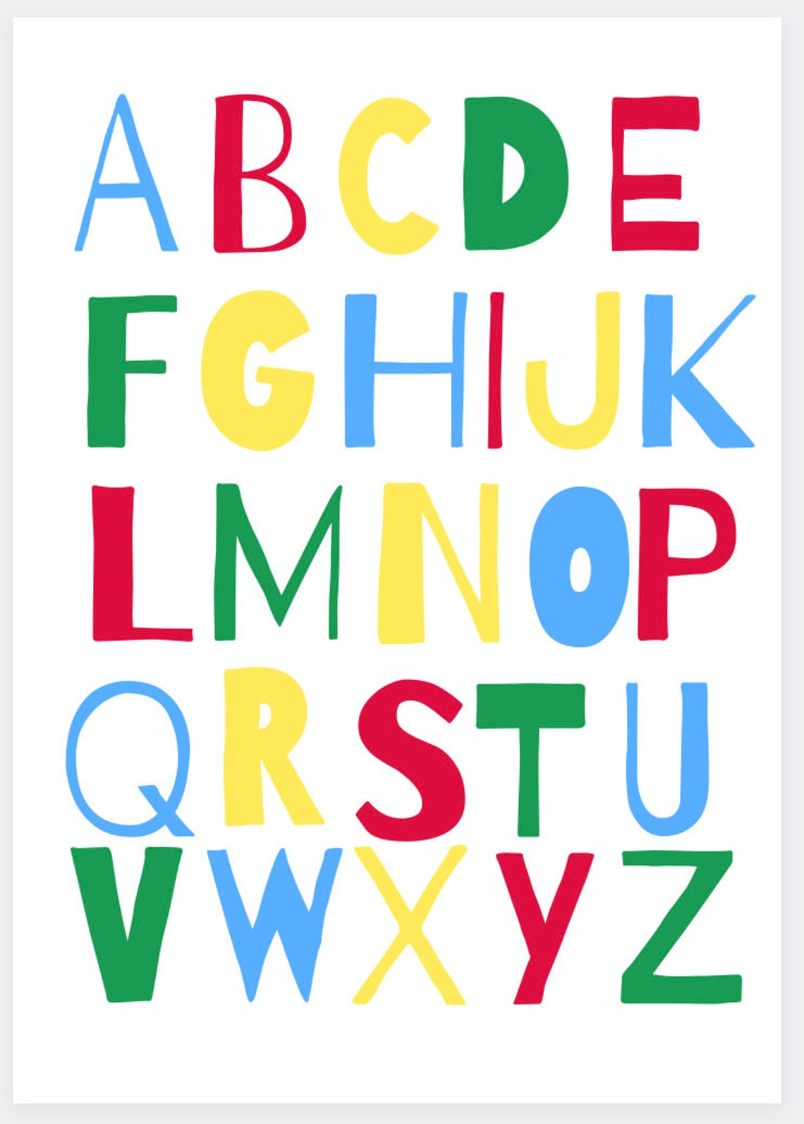 Alphabet ABC and Numbers 123 Two Print Set. Educational | Etsy