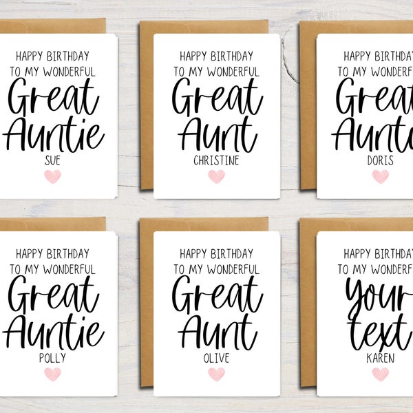 Birthday Card Great Aunt - Etsy